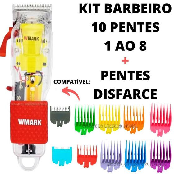 8 Pentes + 2 Pentes Disfarce Kit Barbeiro Kemei Wmark - Clipper Guides ...