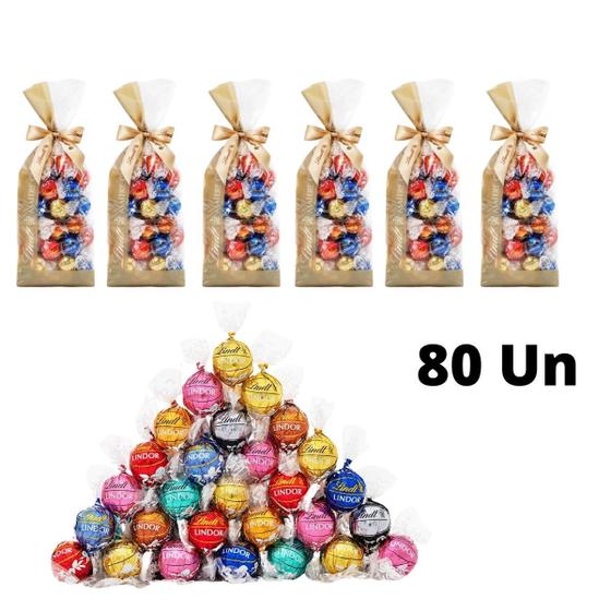 80 Trufas De Chocolate Importado Lindt Sabores Diversos - Bombom ...