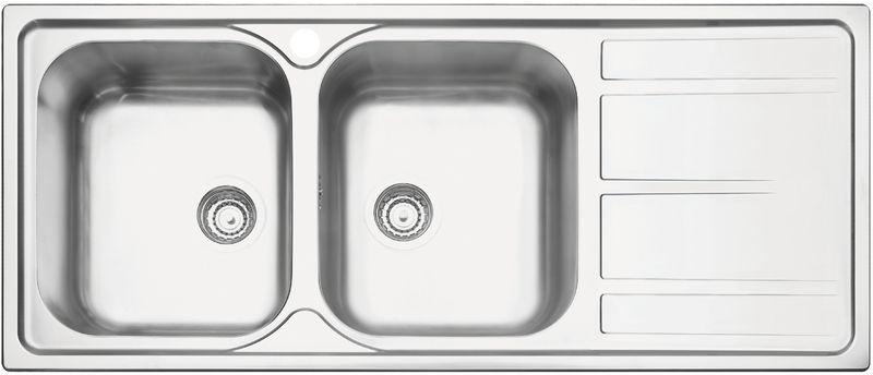 93906123 - Cuba de sobrepor em aço inox acetinado 2 cubas 116x50 cm ...