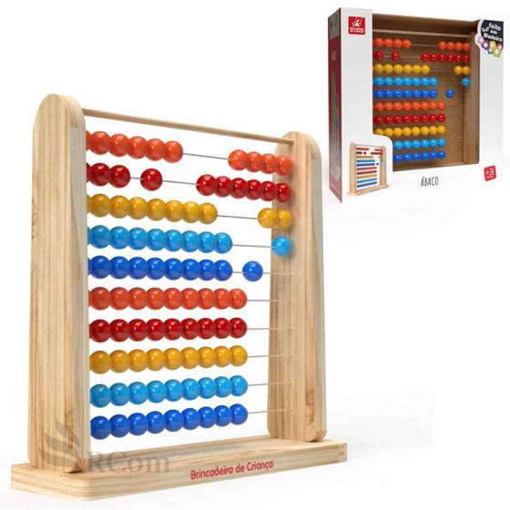Ábaco 10 Colunas Em Madeira Soroban Escolar Contador Matemática Calculadora Analógica Milenar ...