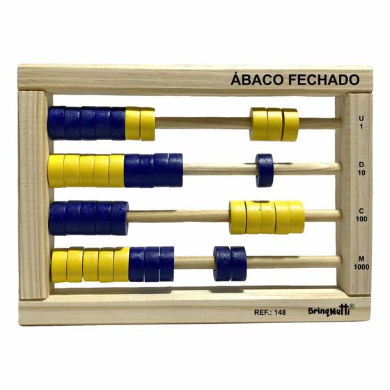 Ábaco Do Aluno Fechado Em Madeira P/ Matemática Pedagógico - BRINQMUTTI ...