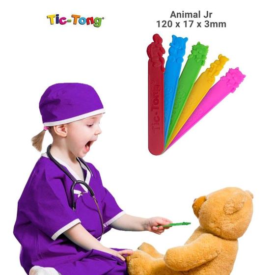 Abaixador De Lingua Plastico Com Sabor Animal Jr Tic-tong Pct 40un ...