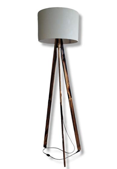 Abajur de chão tripé de madeira rustico - ACB TORNEADOS - Abajur ...