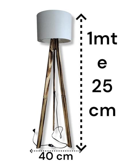Abajur De Chão Tripé Decoração Iluminação Perfeita Bivolt 1,25 cm de ...