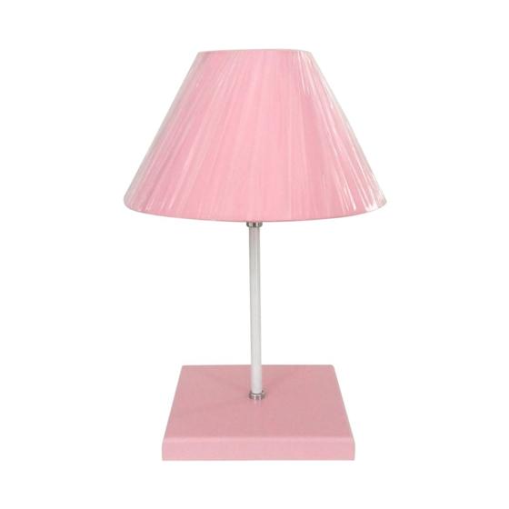 Abajur Infantil Simples Rosa Para Quarto Bebê Mesa Base Mdf - ABF ...