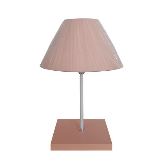 Abajur Infantil Simples Rosa Salmão Para Quarto Bebê Mesa Base Mdf ...