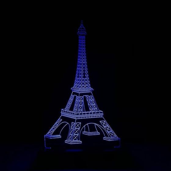 Abajur Luminária Led Torre Eiffel Paris França - Tecnotronics - Abajur ...