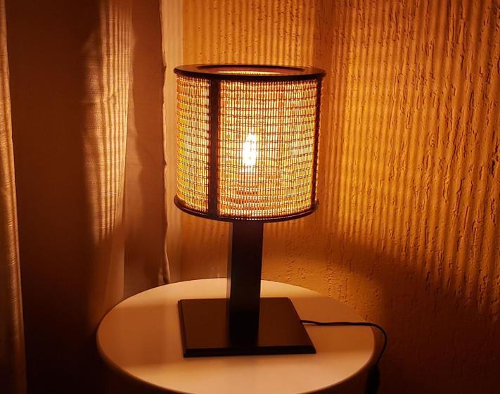 Abajur Rustico Artesanal Cúpula 20 cm Diâmetro Sala quarto - CL ...