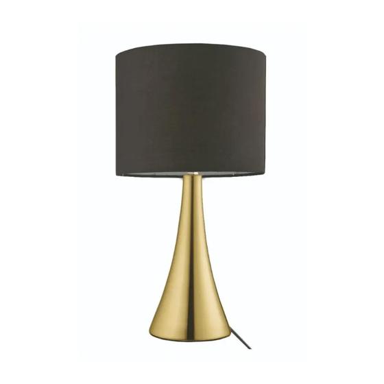 Abajur turret estrutura em metal e cúpula de tecido 20x36,5cm 127v/220v cor dourado studioluce ...