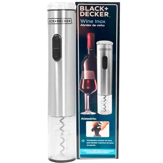 Abridor de Vinho a Pilha Black Decker Wine Inox - Black & Decker ...