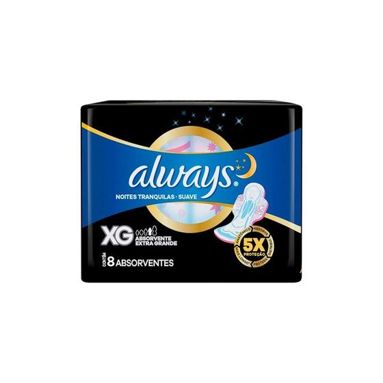Absorvente Always Noites Tranquilas Extra Grande 8 Unidades ...