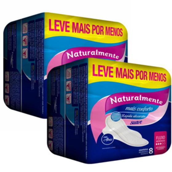 Absorvente Com Abas Naturalmente Gel Mais Com 8 Unidades Leve 8 Pague 7 ...