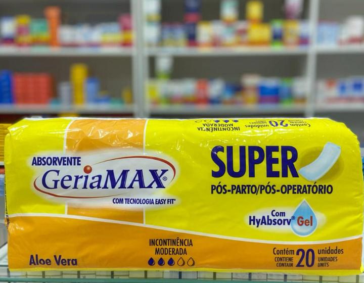 Absorvente Geriamax Pós Parto Operatório 20 Unidades - Acessórios para ...