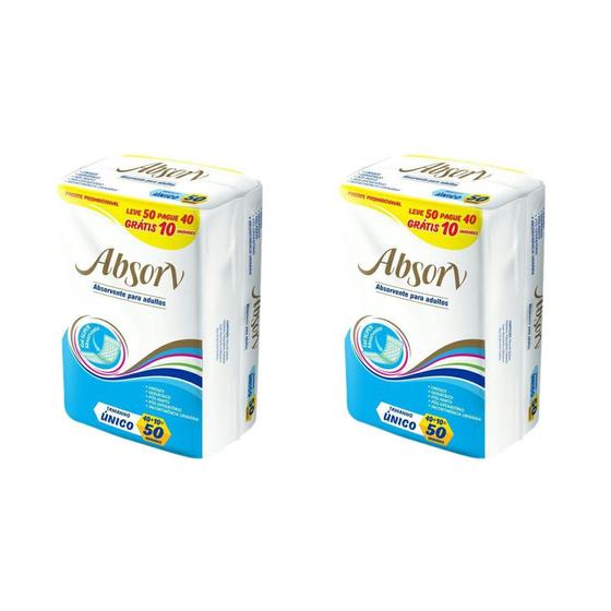 Absorvente Geriatrico absorv com 50 unidades Kit com 2 pacotes ...