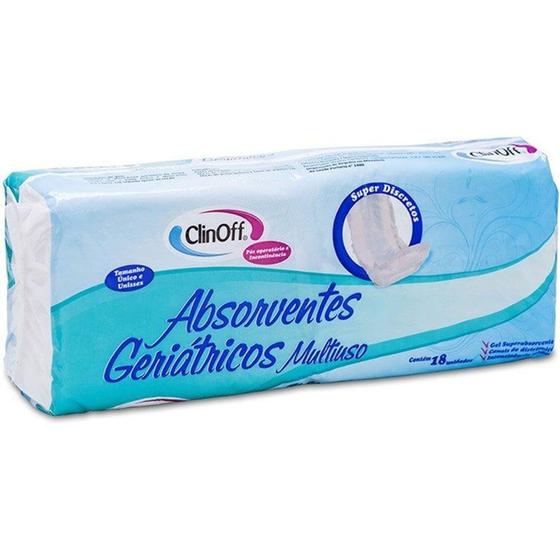 Absorvente geriátrico multiuso clin off - 18 unidades - Clin off do ...
