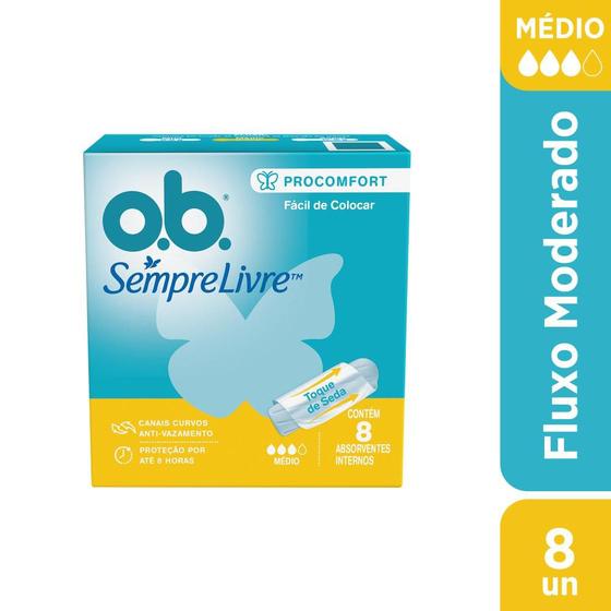 Absorvente Interno OB ProComfort Médio com 8 Unidades - Sempre Livre ...