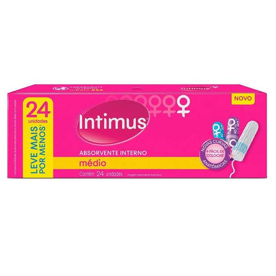 Absorvente Intimus Interno Fluxo Médio 24 Unidades - Absorvente Interno ...