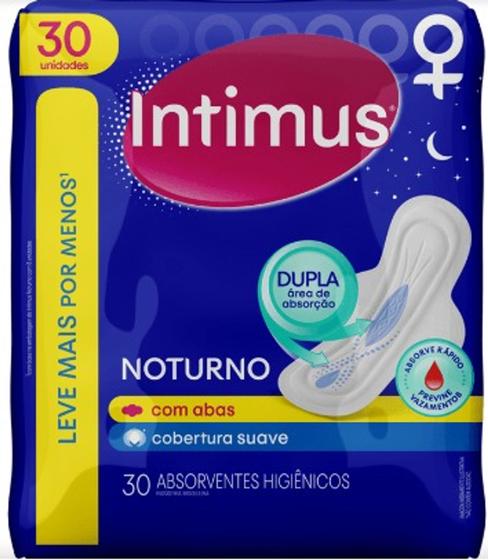 Absorvente Intimus Noturno Suave com Abas c/ 30 unidades - Absorvente ...