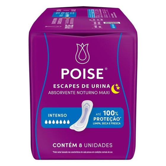 Absorvente Poise Noturno sem Abas para Escape de Urina - Embalagem com ...