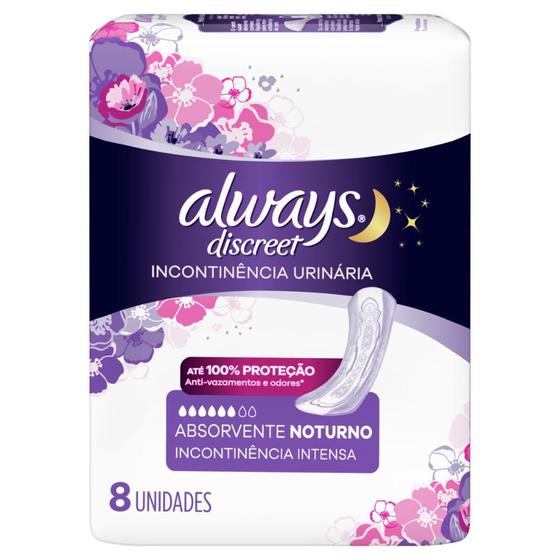 Absorvente sem Abas para Incontinência Urinária Always Discreet Noturno ...
