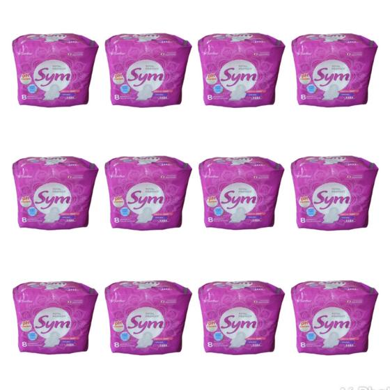 Absorventes com abas Sym Total Protect - Kit com 12 pacotes com 08 ...