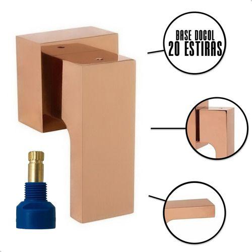 Acabamento Registro Metal Quadrado Alavanca Rosé Gold Docol - Titanium ...