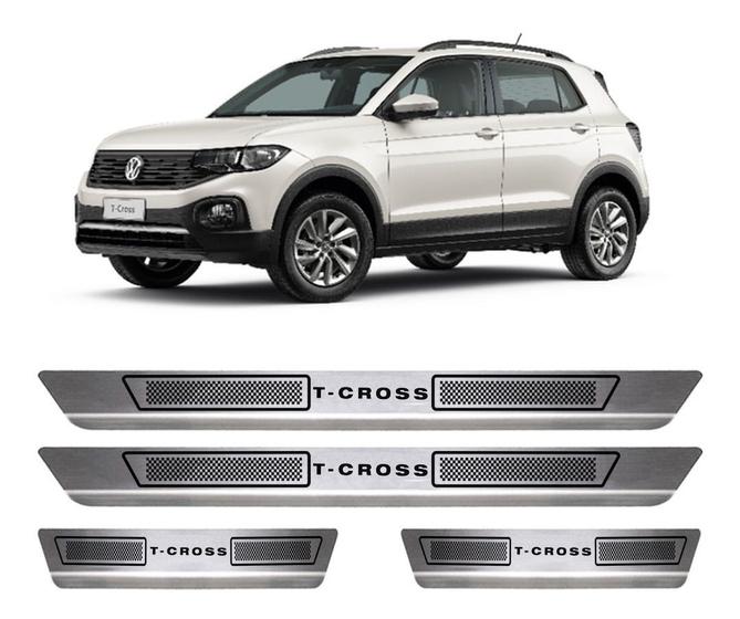 Acessorios Jogo de Soleira 4 Peças Aço Inox Volkswagen Vw T Cross T ...