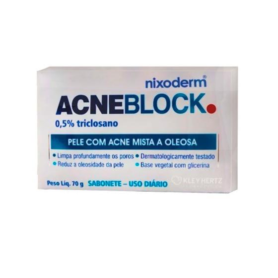 Acneblock Sabonete em Barra Pele com Acne Mista a Oleosa 70g - Sabonete ...