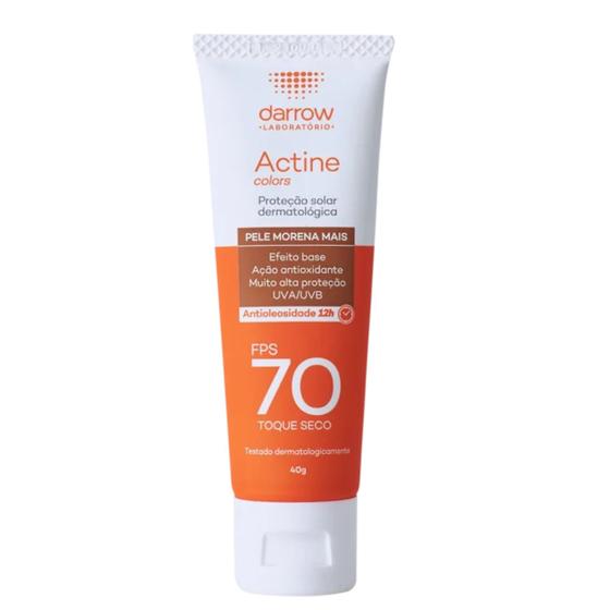 Actine Colors Fps 70 Pele Morena Mais Protetor Solar com Cor 40g ...