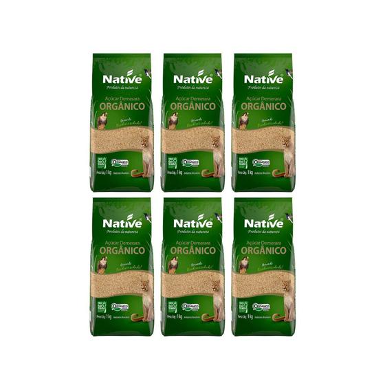 Açúcar Orgânico Demerara Native 1kg - Kit Com 6 unidades - Açúcar ...