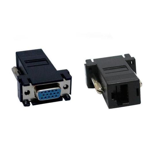 Adaptador Conversor VGA para RJ45 - (DB15 fêmea x RJ45 fêmea) - Sol ...