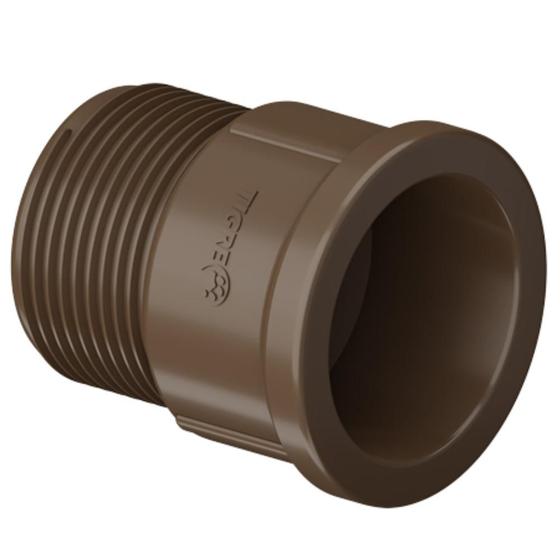 Adaptador Curto Conexão PVC Marrom Roscável Soldável Para Água Fria De ...