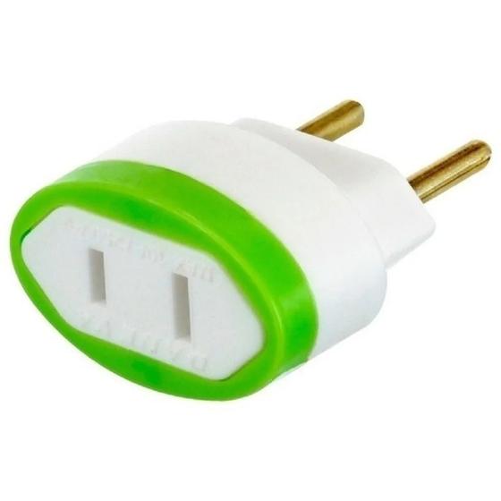 Adaptador de Tomada Bipolar Americano (chato) para Bipolar Brasileiro ...