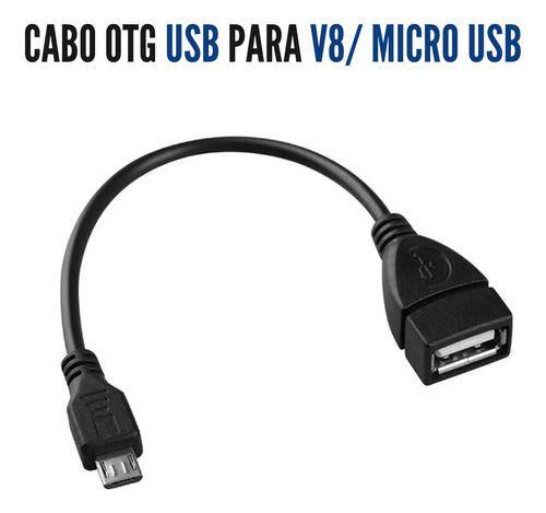 Adaptador OTG Micro USB V8 Macho para USB Fêmea - Cabo OTG Micro USB V8 - Adaptador USB ...