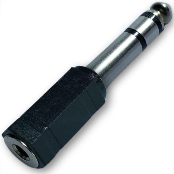 Adaptador plug jack entrada p2 x p10 estereo ponta niquel conector fone ...