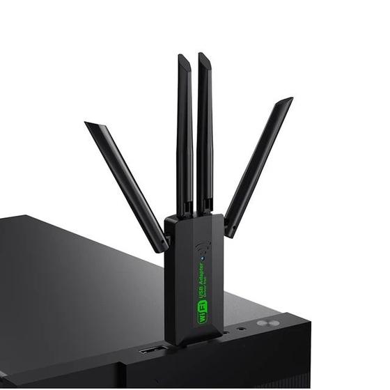 Adaptador Receptor De Rede Wi-fi 1200 Mbps Gamer 2 E 5g 10x rapido 4 ...