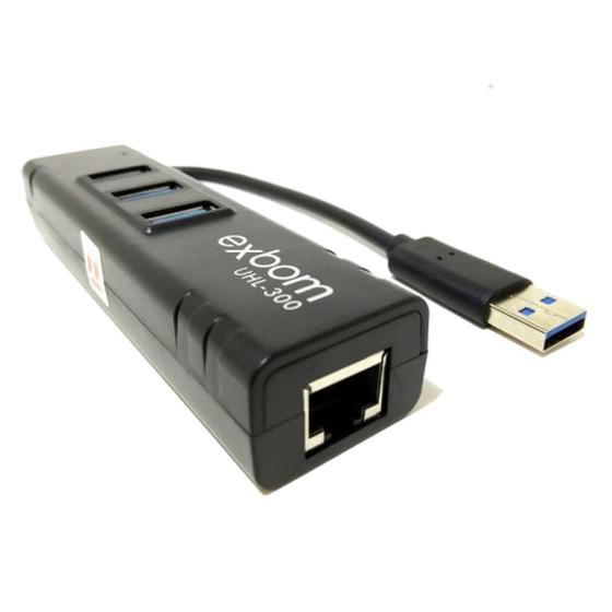 Adaptador Usb 3.0 Para Rede Lan Gigabit + Hub Usb 3.0 com 3 Portas ...