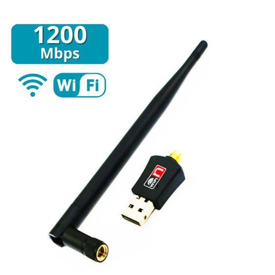 Adaptador Wifi Receptor Wireless Usb 1200mbps Pc Notebook Tv Box ...