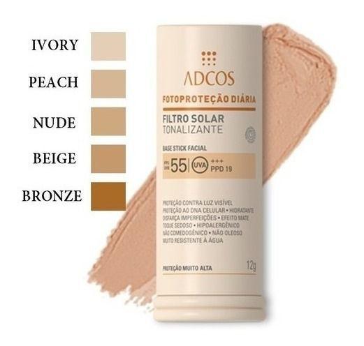 Adcos Filtro Solar Tonalizante Fps55 Base Stick Peach 12g - Protetor ...