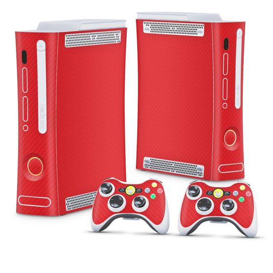 Adesivo Compatível Xbox 360 Fat Arcade Skin - Fibra De Carbono Vermelho ...