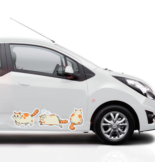 Adesivo de Carro 3 Emoções do Gato - Lojinha da Luc - Acessórios para ...