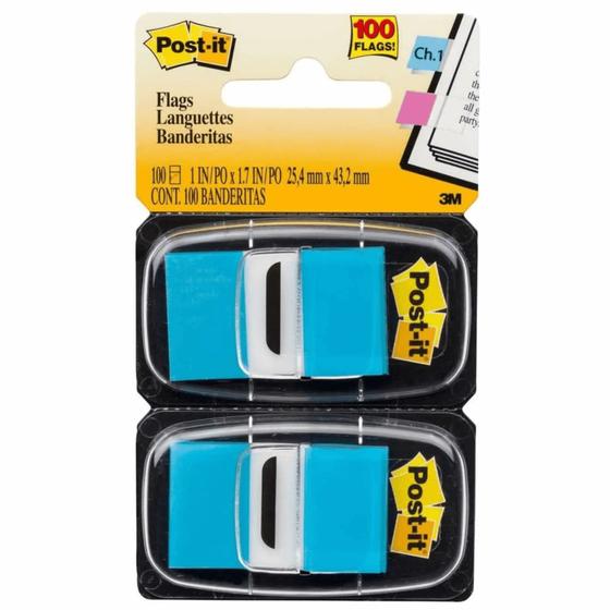 Adesivo de Páginas Post-it Flags Azul 3M com 100 Folhas - Bloco Adesivo ...