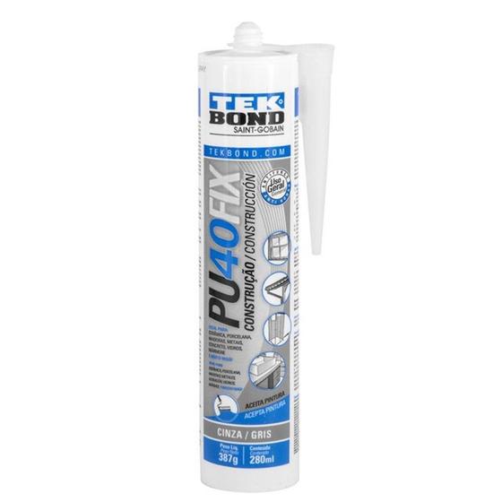 Adesivo de Silicone PU 40 Fix para Construcao Cinza Tek Bond - TekBond ...
