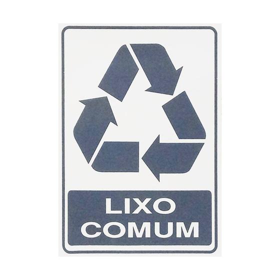 Adesivo De Sinalização Lixo Comum 15x20 Acesso - S-247 F9e - Placa de ...