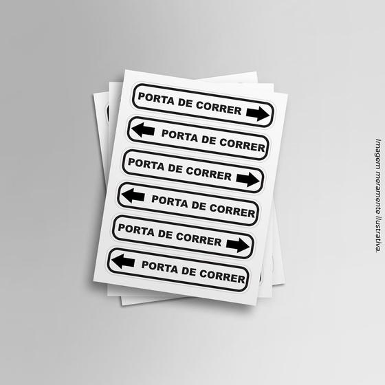 Adesivo de Sinalização Porta de Correr - PRESENTE-BRINDE - Adesivo para ...