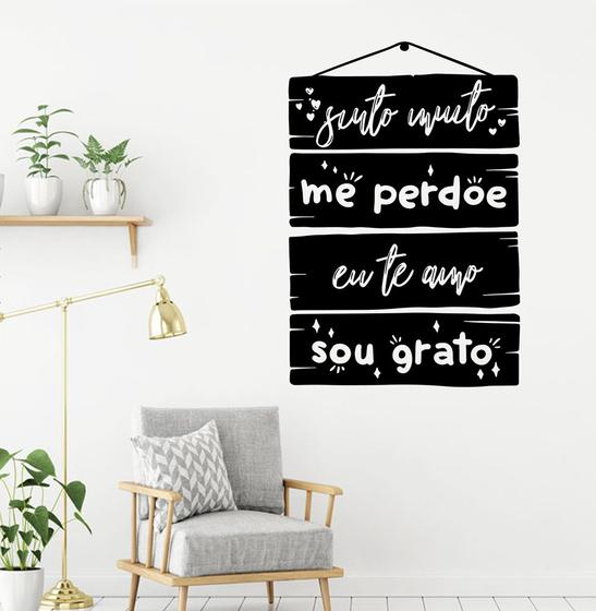 Adesivo Decorativo De Parede Frase Placa Eu Te Amo Gaudesivos