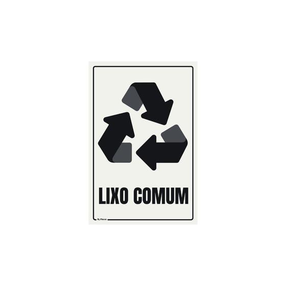 Adesivo Lixo Comum 20x15 cm - RL Placas de Sinalização - Placa de ...