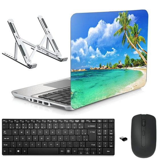 Adesivo Notebook Asus 17" Praia 1/Sup/Tecl/Mou Preto - Skin Zabom ...