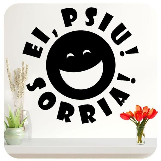 Adesivo Parede 45cmx10cmx10cm Frase Ei Psiu Sorria - 3D Fantasy - Adesivo Decorativo - Magazine ...