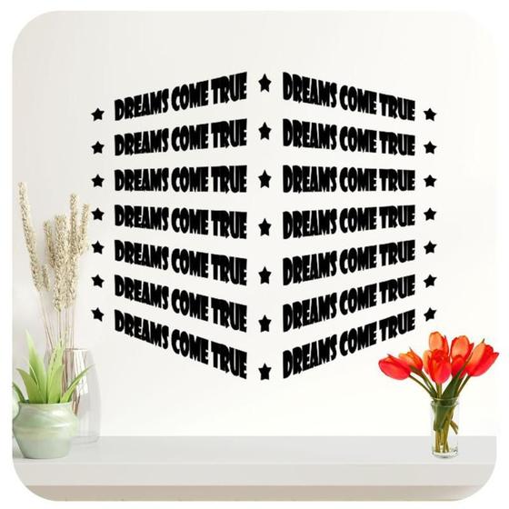 Adesivo Parede Frase Dreams Come True - 3D Fantasy - Adesivo Decorativo ...